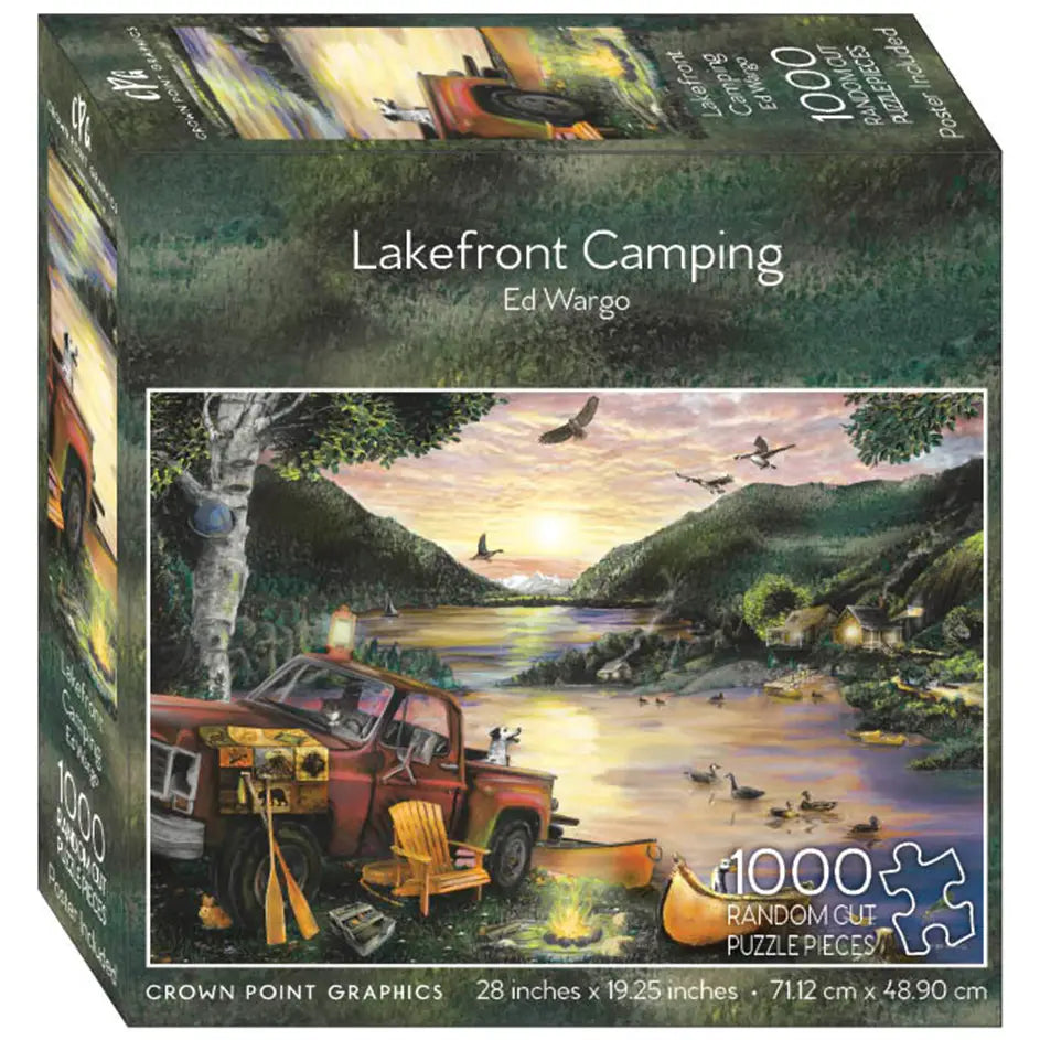 Lakefront Camping 1000 Piece Jigsaw Puzzle – PlayingCardDecks.com