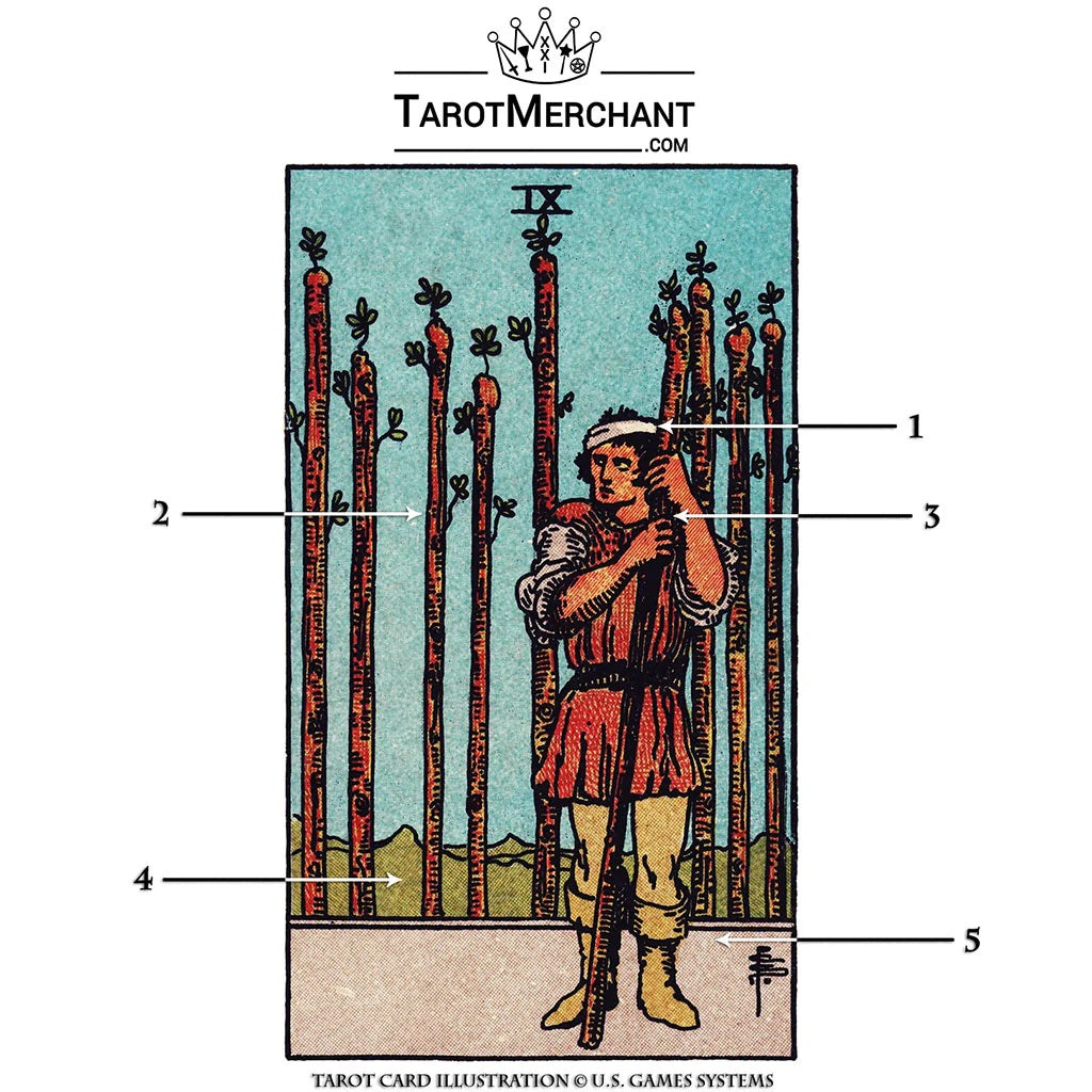 Nine of Wands Tarot Card Meanings with Infographic – PlayingCardDecks.com