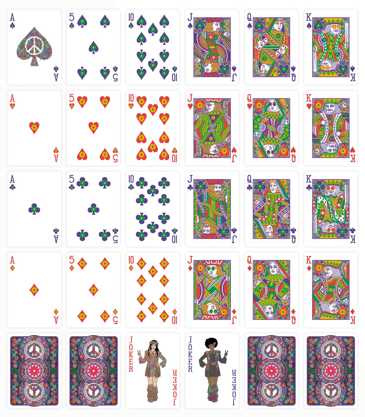 Peace & Love Bicycle Playing Cards - Valentine's for the Free Spirit ...