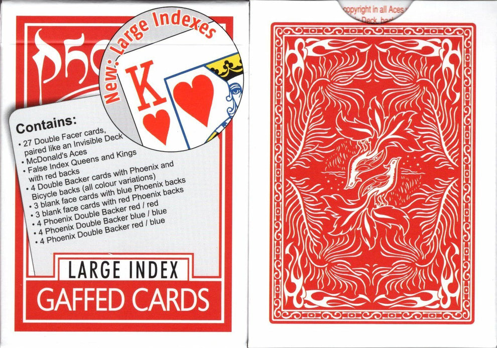 Phoenix Back Large Index Gaff Playing Cards by Card-Shark ...