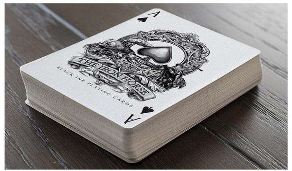The Iron Horse Black Ink Playing Cards LPCC – PlayingCardDecks.com