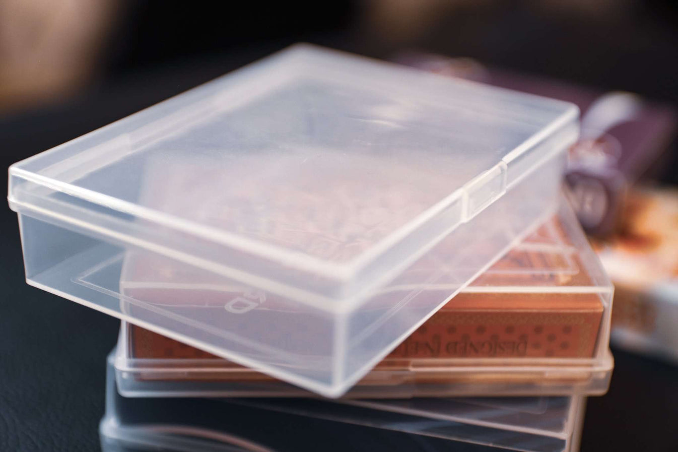 PCD Clear Plastic Playing Card Storage Box – Durable and Secure for Po ...