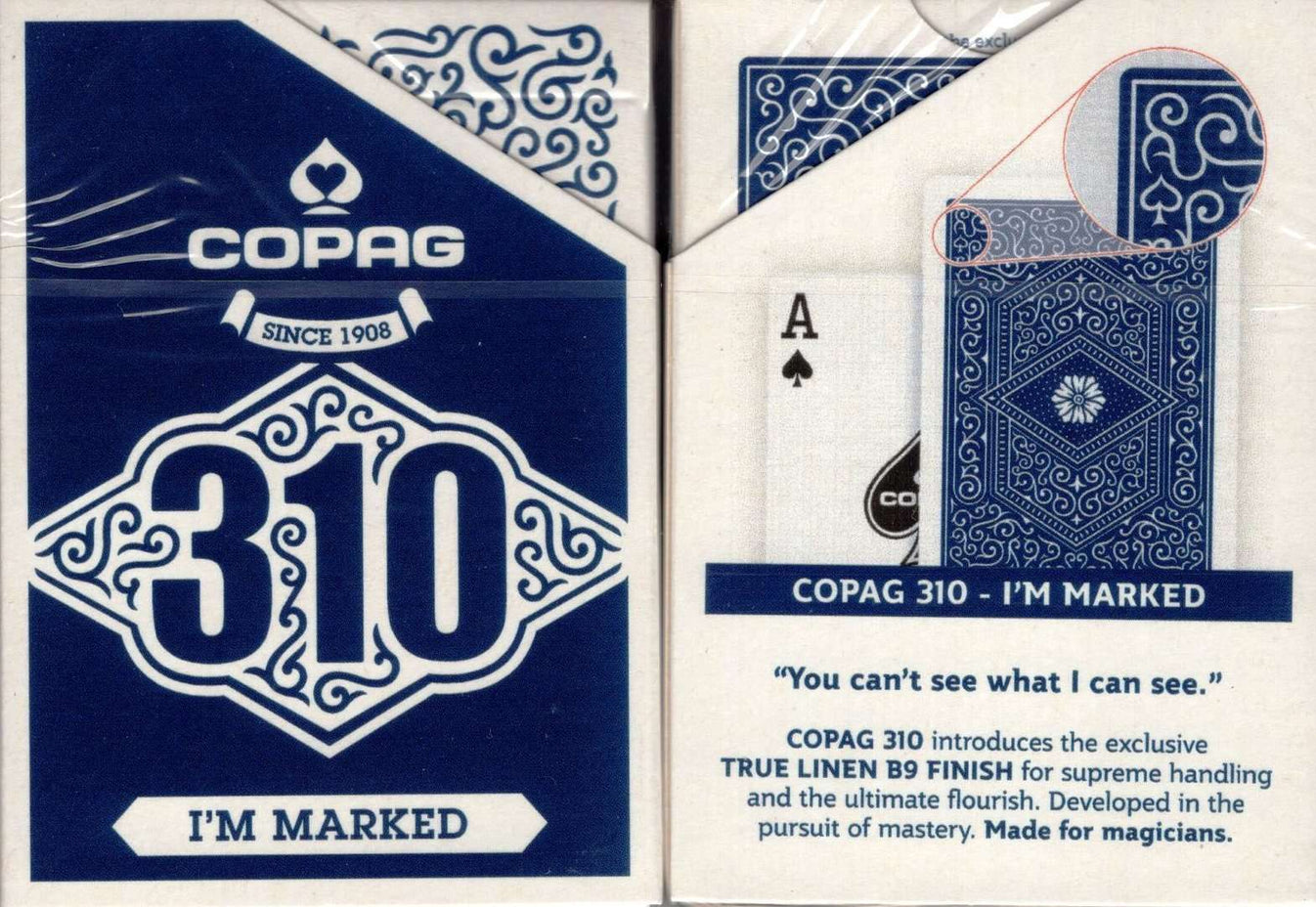 Copag 310 I'm Marked Blue Playing Cards Cartamundi – PlayingCardDecks.com