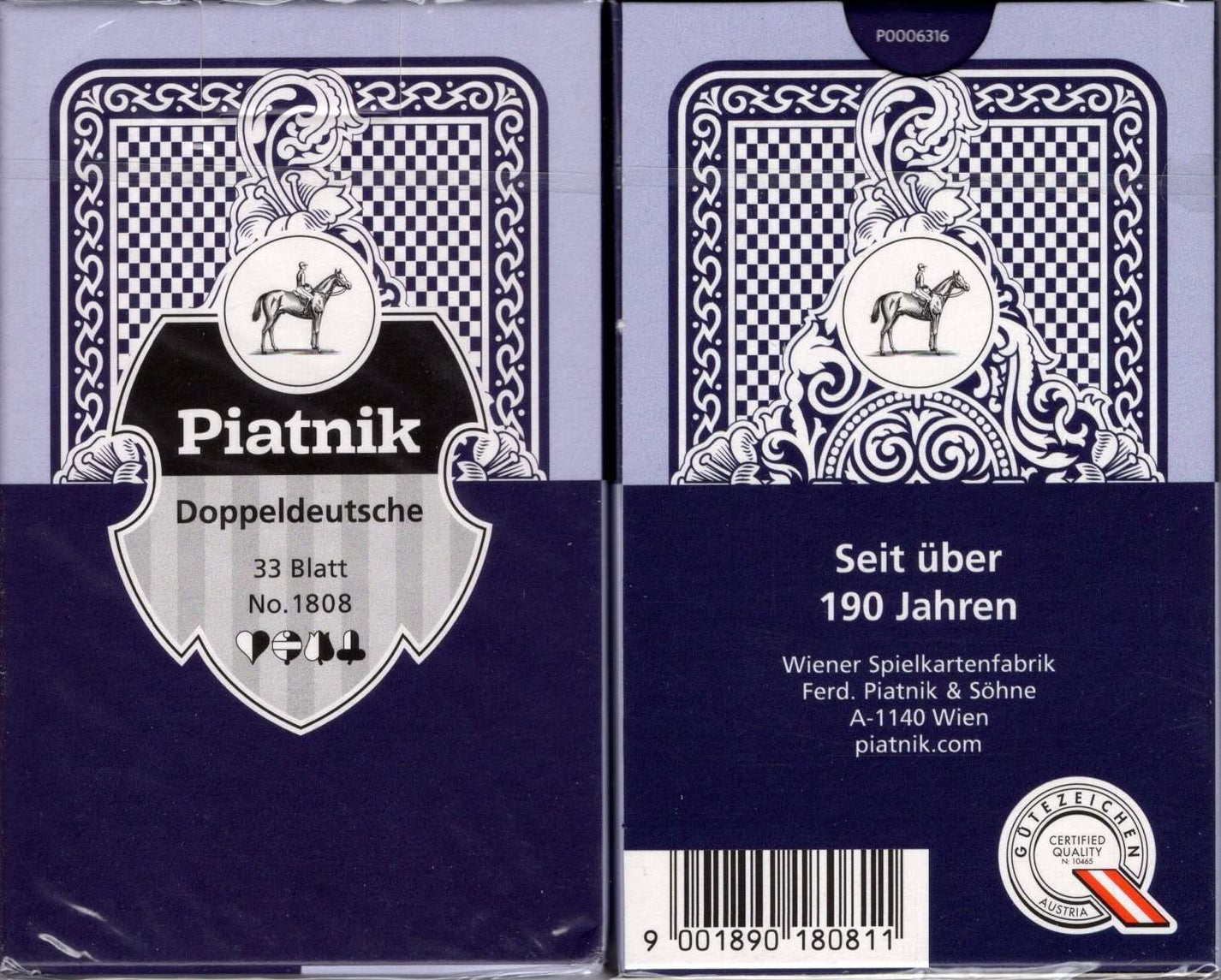 Doppeldeutsche (Double German) Blue Playing Cards Piatnik ...