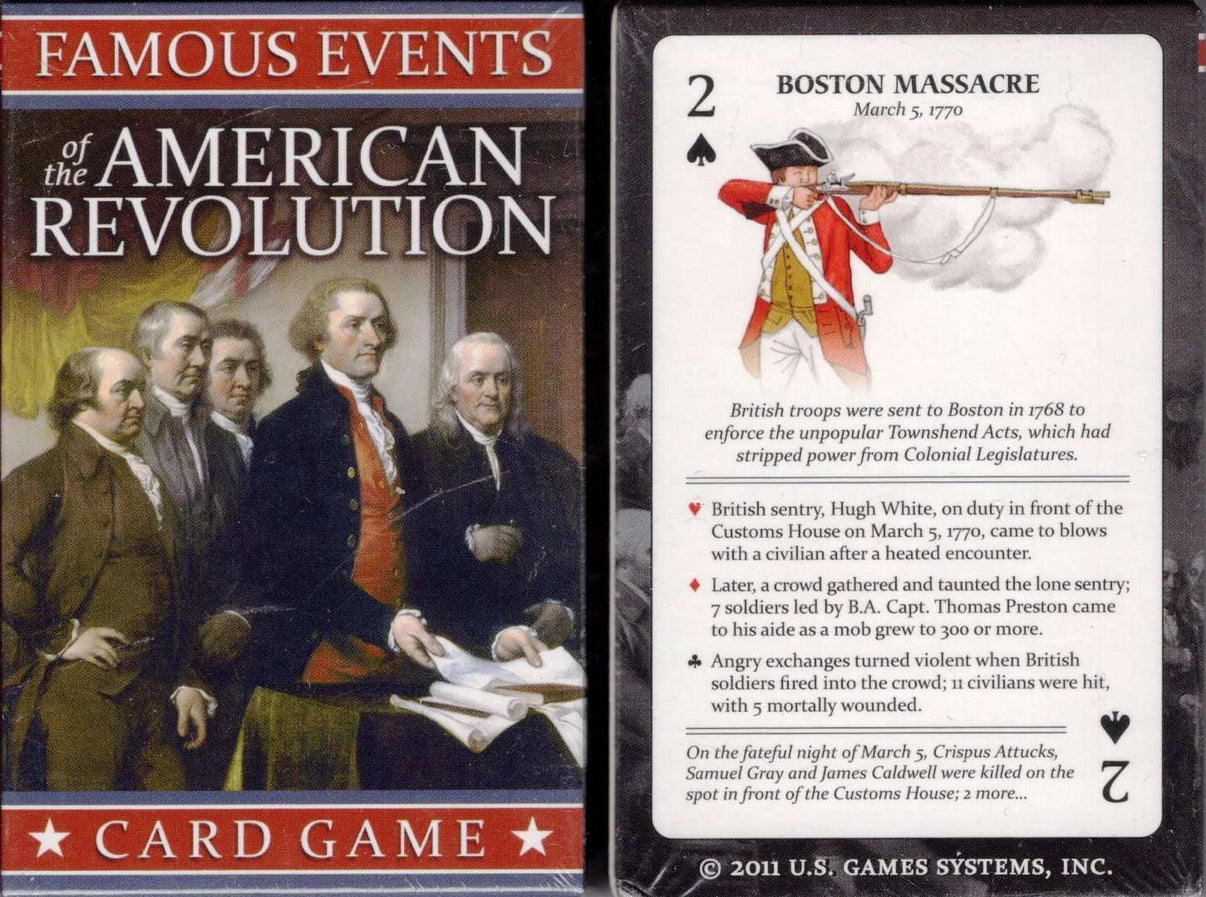 Famous Events of the American Revolution Playing Cards USGS ...